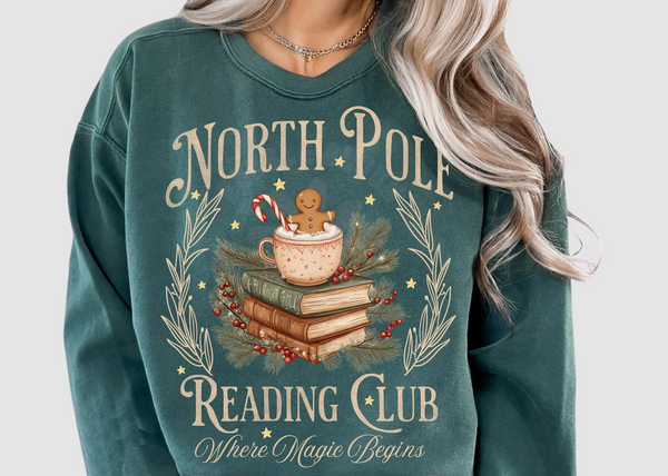 Comfort Colors North Pole Reading Club - Adult Sizes – Pink Mustache ...