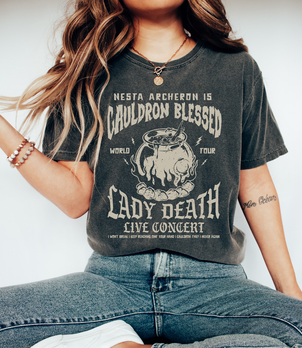 Comfort Colors Nesta Cauldron Blessed Tee/ ACOTAR Fan Gear – Pink ...