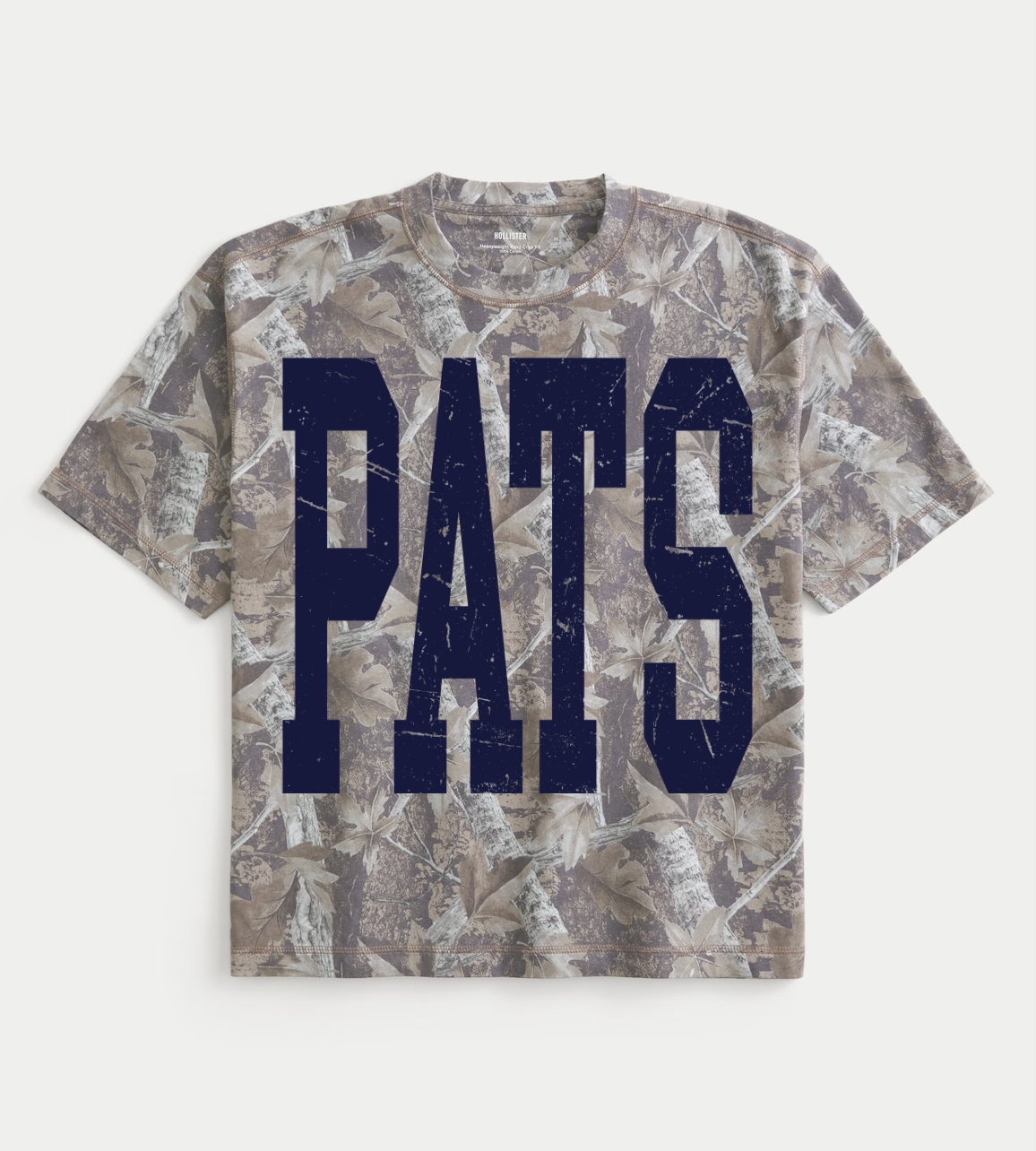 Custom Camo Boxy Crop -Any Team (PATS) Oversized Print- Type In Boxes ...