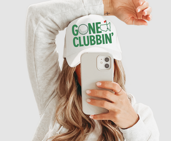 Gone Clubbin' Golf Trucker Hat/ Funny Golf Hat – Pink Mustache Boutique