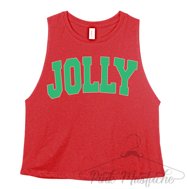 Jolly Christmas Workout Tank/ Cropped Tank / Christmas Workout Tank/ C ...
